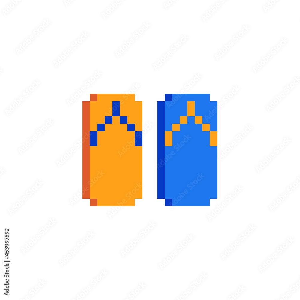 Slippers pixel art icon. Design for stickers, shoe store logo, mobile ...