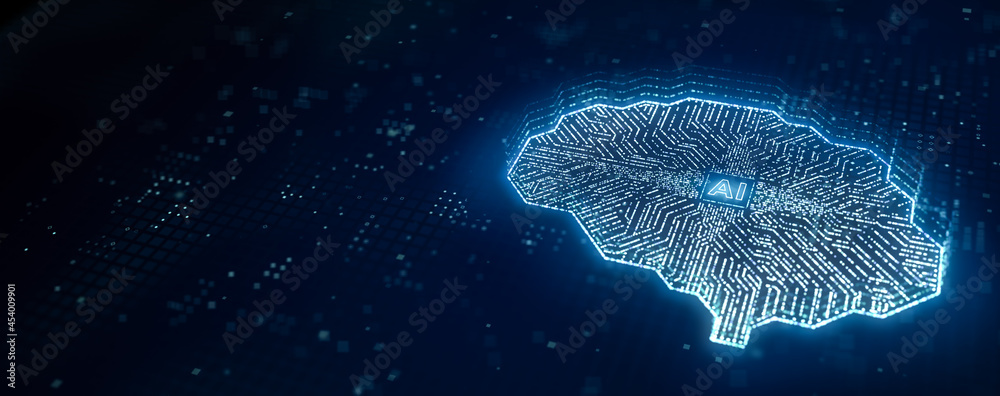 AI microprocessor transfer digital data through brain circuit computer, Artificial Intelligence ...