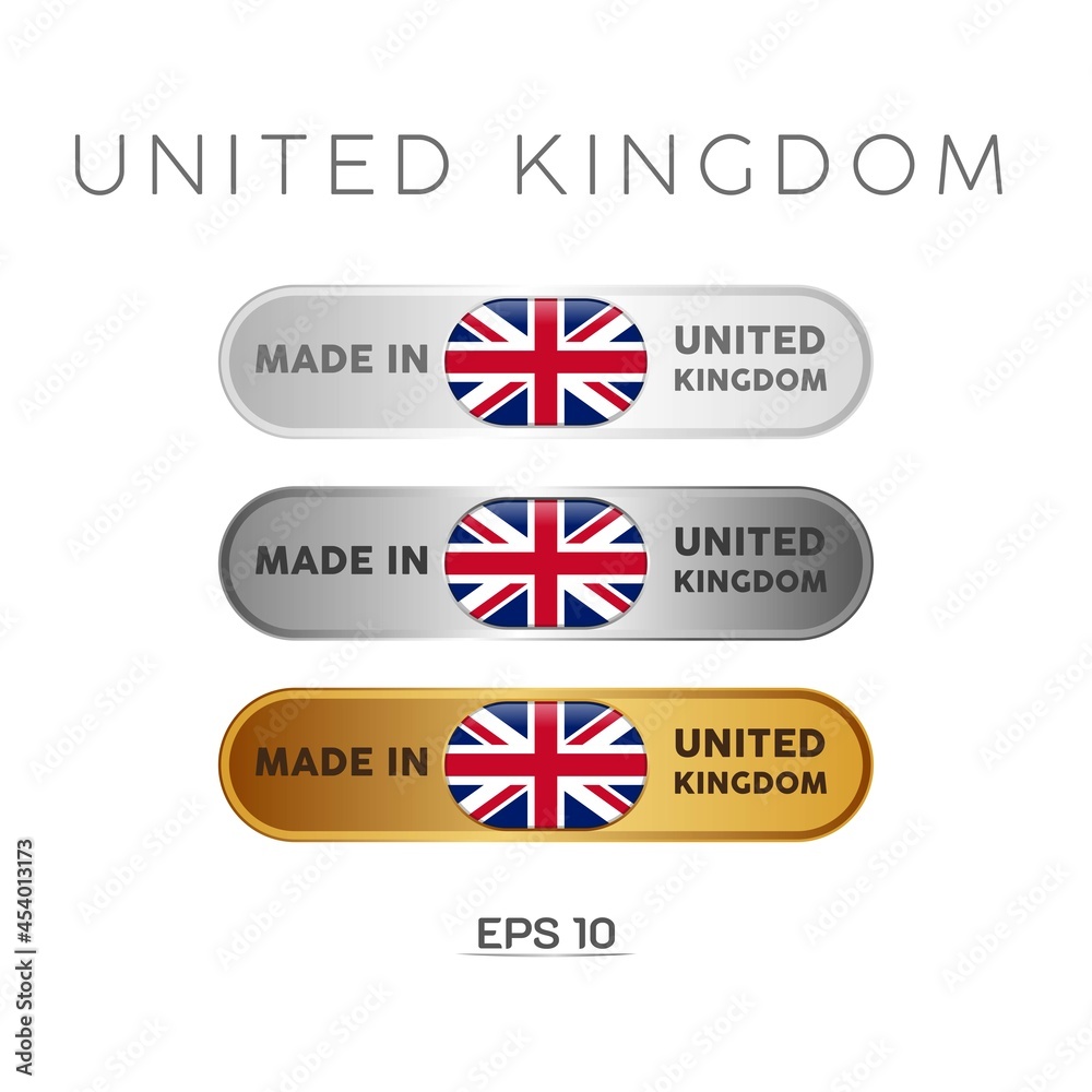Made in United Kindom Label, Stamp, Badge, or Logo. With The National ...
