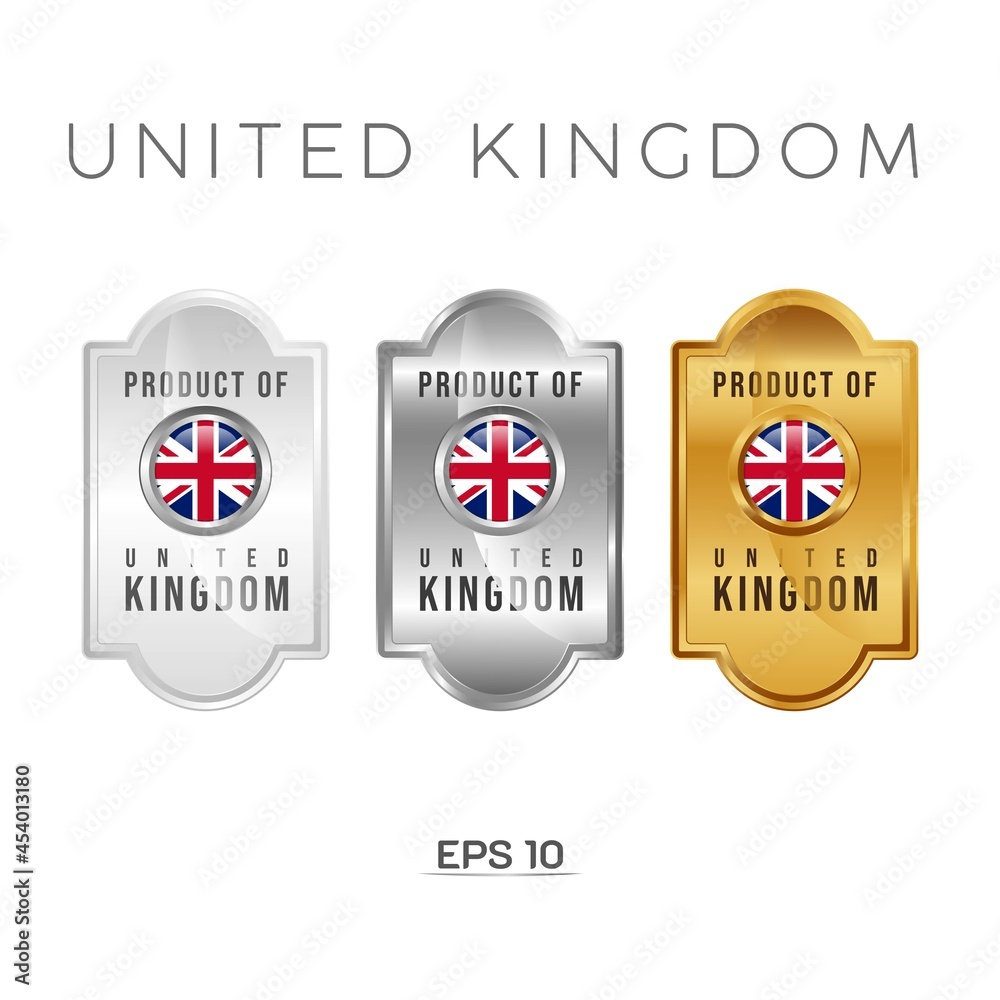 Made in United Kindom Label, Stamp, Badge, or Logo. With The National ...