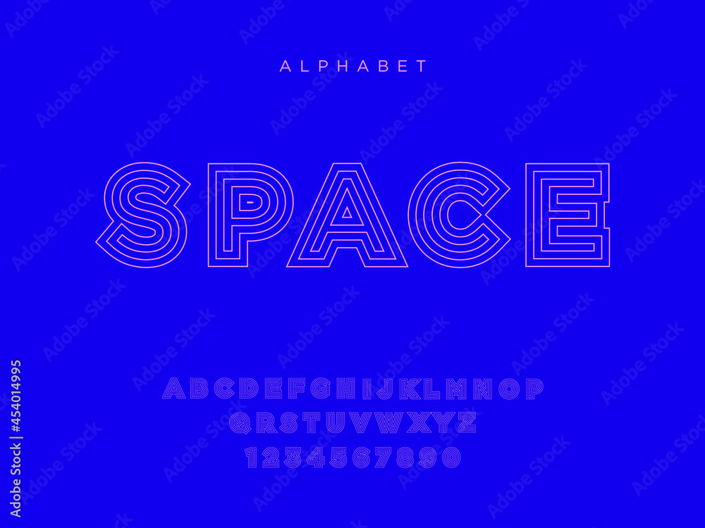 SPACE vector alphabet futuristic typography typeface Stock Vector ...