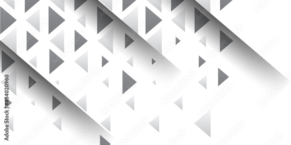 White presentation background with grey triangle particle geometric ...