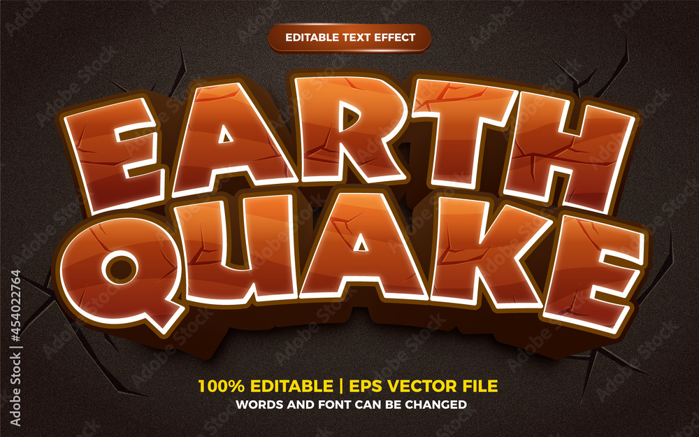 earthquake editable text effect cartoon comic game style Stock Vector ...