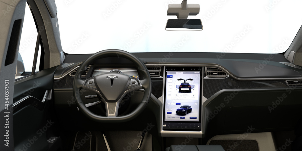 Tesla Model X P100D interior Stock Photo | Adobe Stock