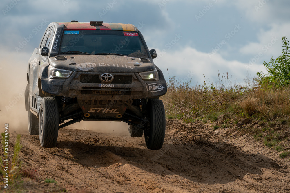 Toyota Hilux in the Rally Specification on the Baja Poland Rally Stock ...
