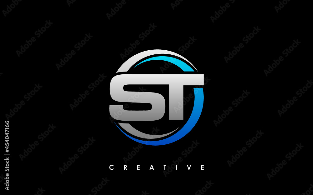 ST Letter Initial Logo Design Template Vector Illustration Stock Vector ...