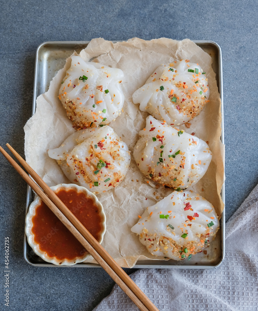 Typical Malaysian Chinese street food. Steamed Yam Ben Dumplings aka ...