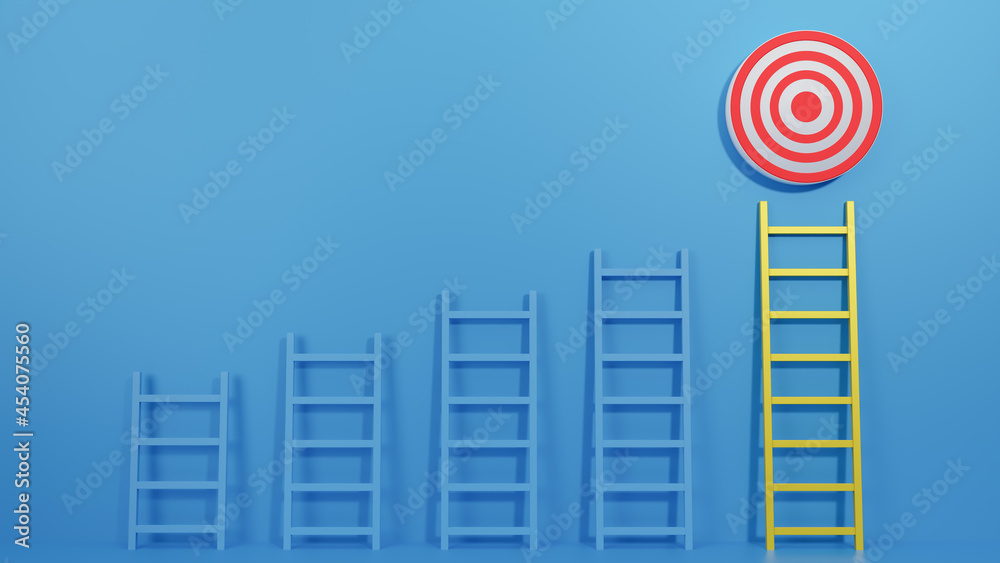 Longest yellow ladder growing up growth to aiming high to goal target ...