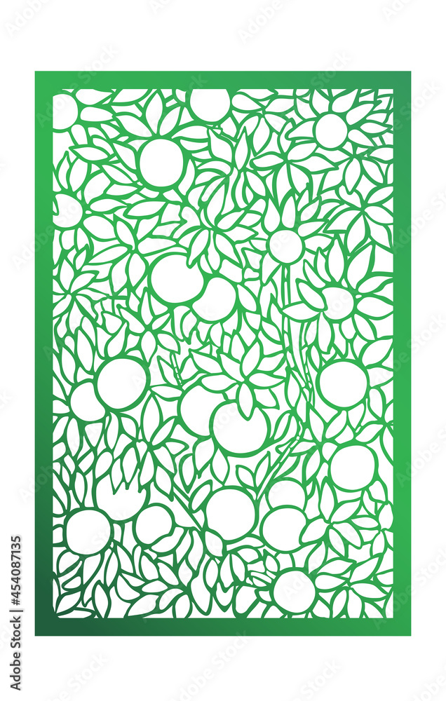 Vector Laser cut decorative panel. Abstract Pattern of Biophilic design ...