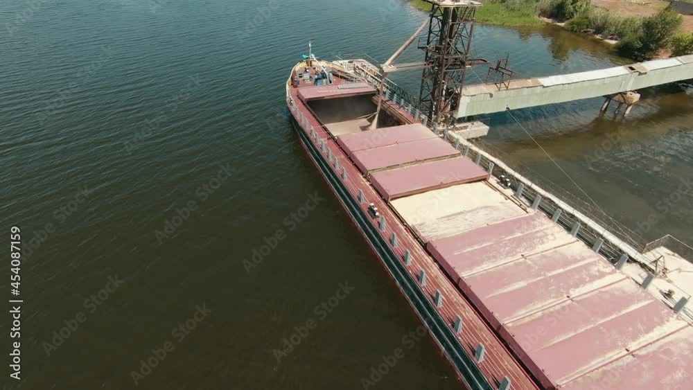 grain loading terminal. agriculture a transportation business concept ...