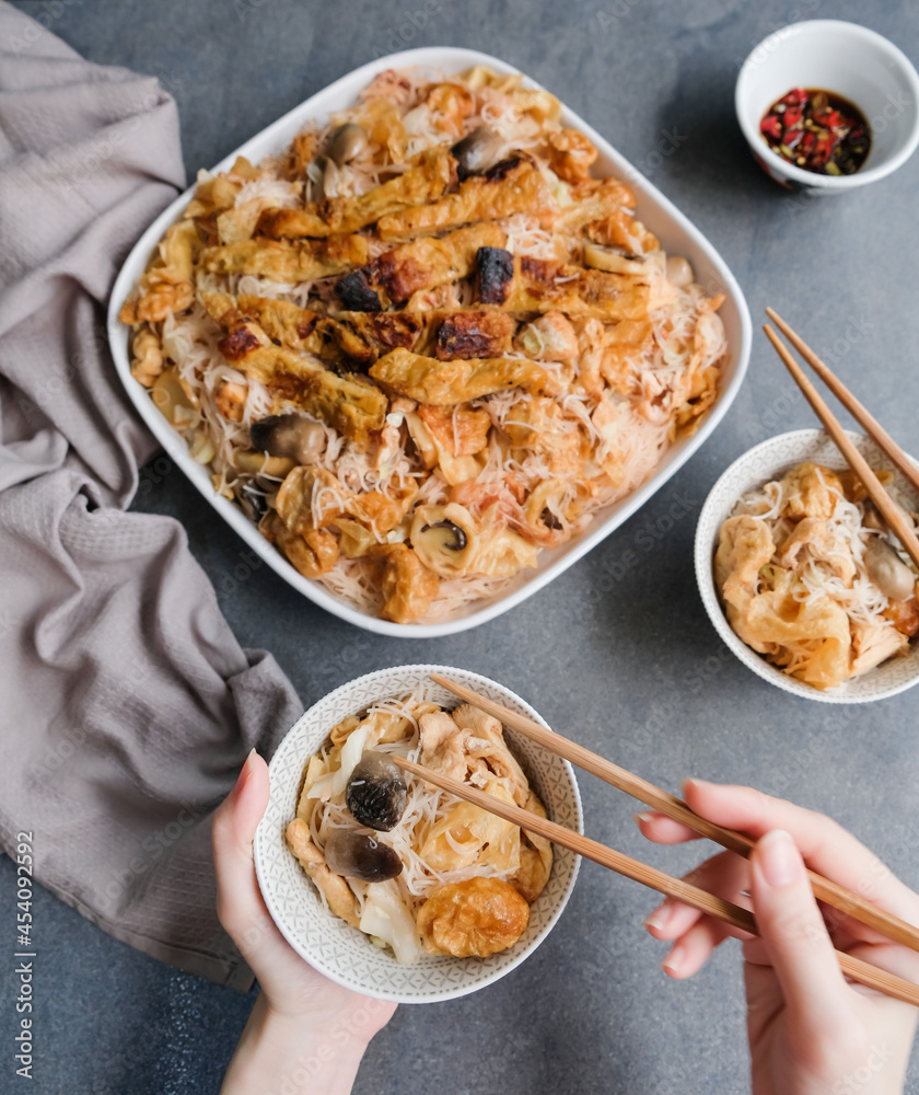 The 1st day of CNY, most Chinese abstained from eating meat. Fried ...