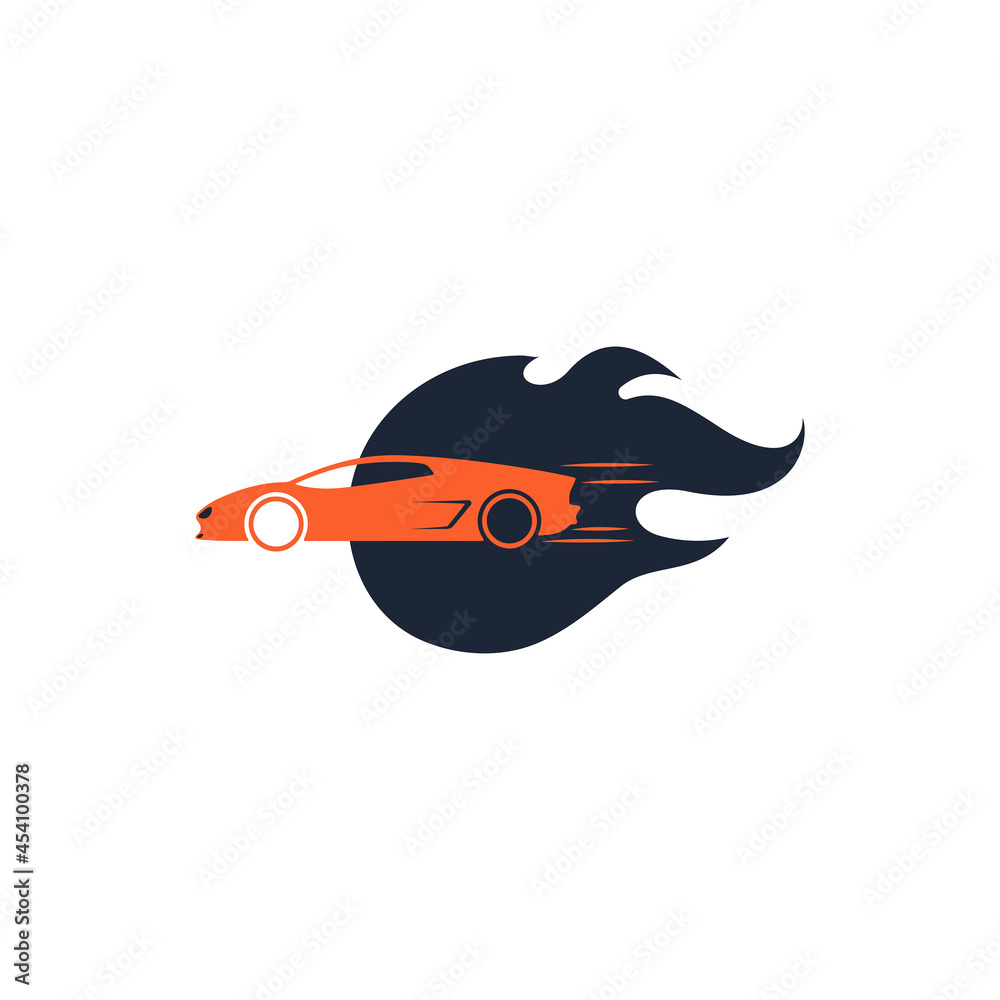 Flame Fire Boosting Nitro Racing Car Abstract Mark Pictorial Emblem ...