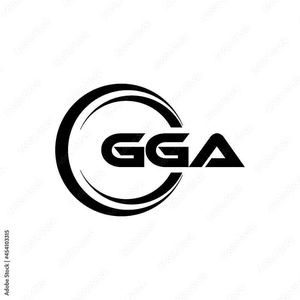GGA letter logo design with white background in illustrator, vector ...