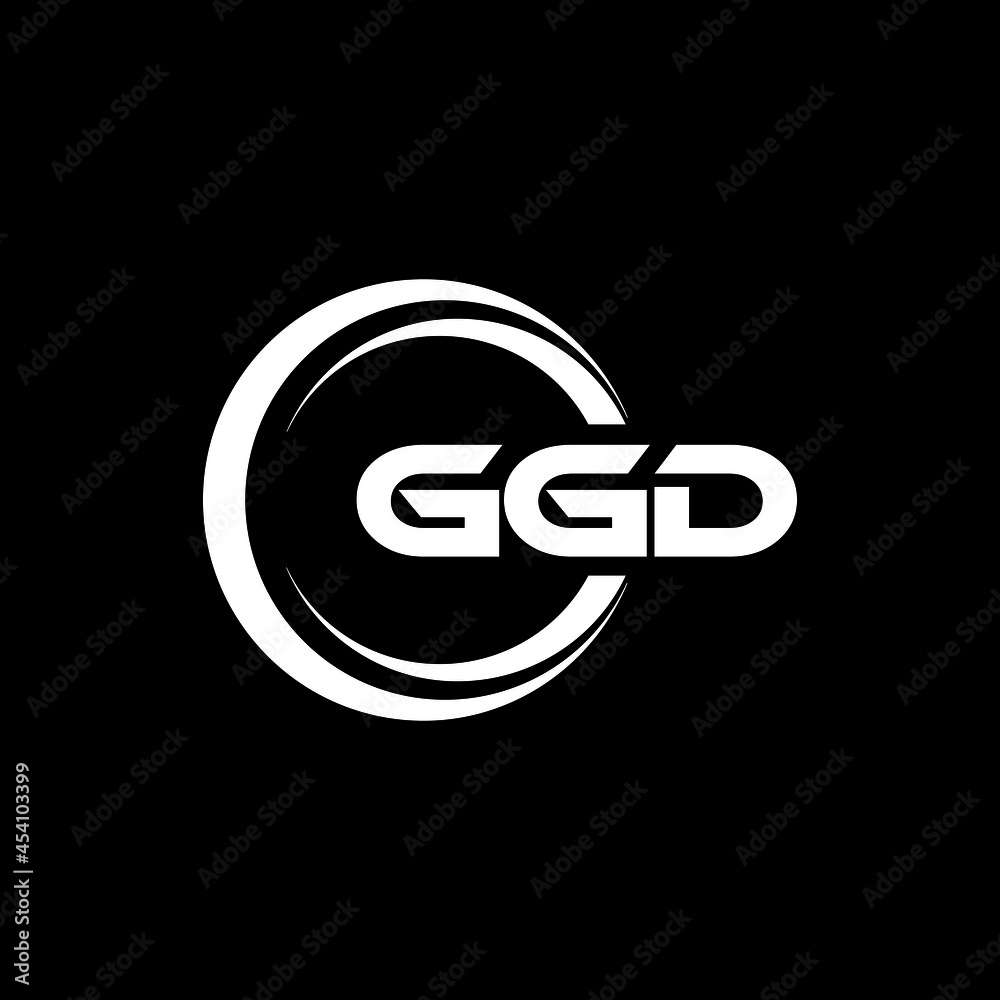 GGD letter logo design with black background in illustrator, vector ...