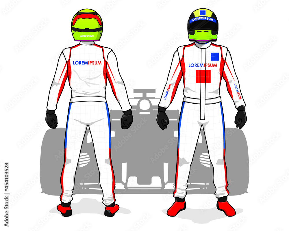 Racing driver uniform template mockup design Stock Vector | Adobe Stock