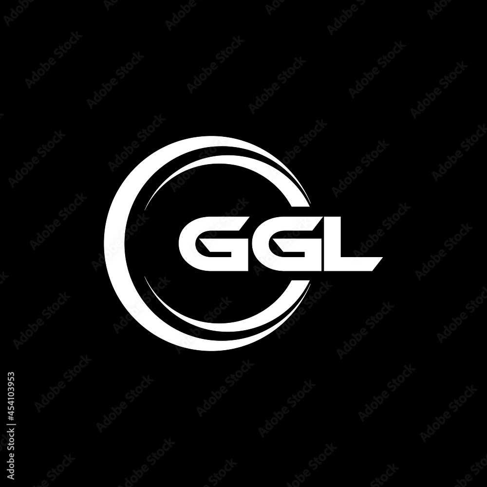 GGL letter logo design with black background in illustrator, vector ...