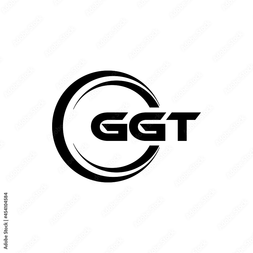 Vetor do Stock: GGT letter logo design with white background in ...