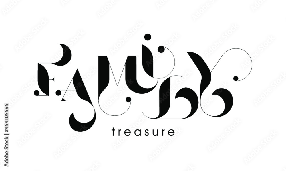Family treasure - vector file, for greeting card, poster, framed wall ...
