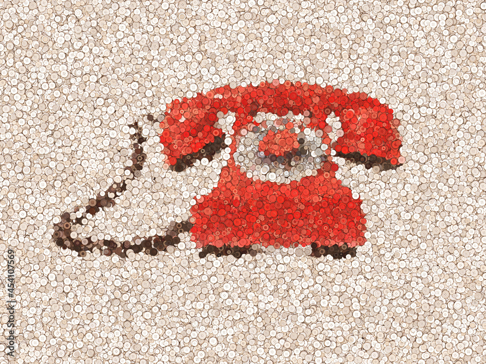 Ilustração do Stock: old red dial-up phone buttons mosaic | Adobe Stock