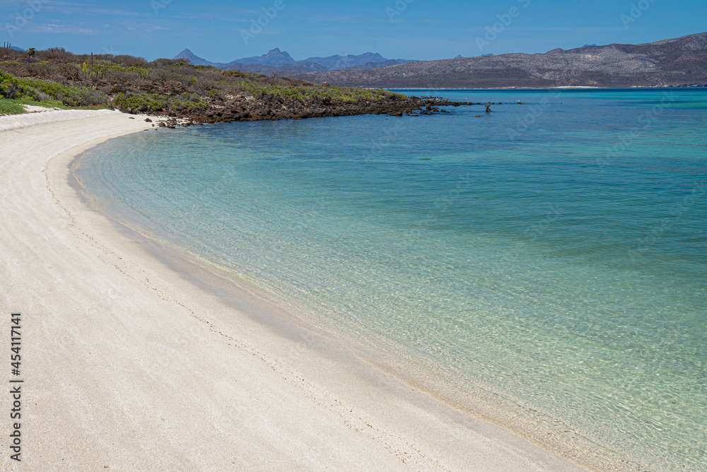 Nature concept, beautiful white sand beach with crystal clear water in ...