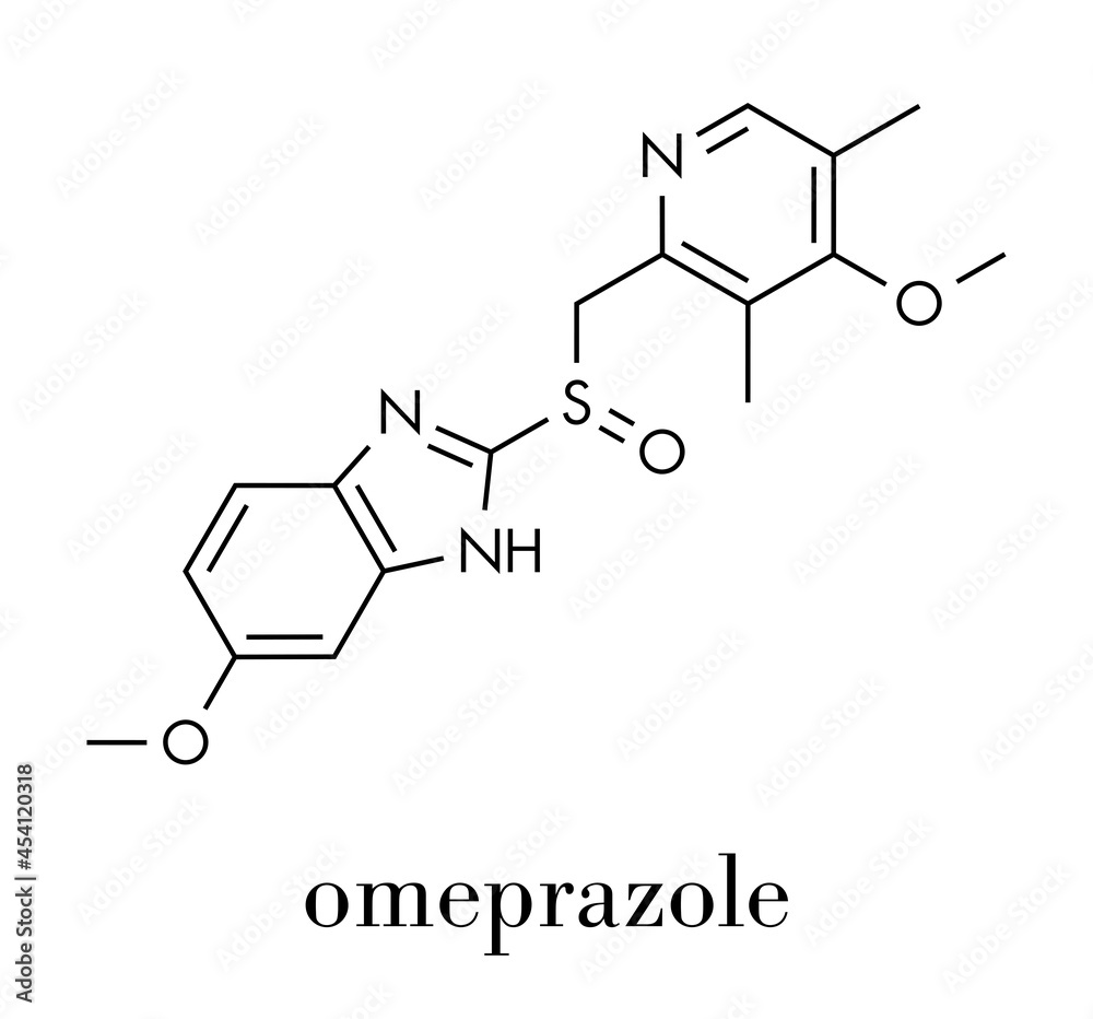 Omeprazole dyspepsia and peptic ulcer disease drug (proton pump ...