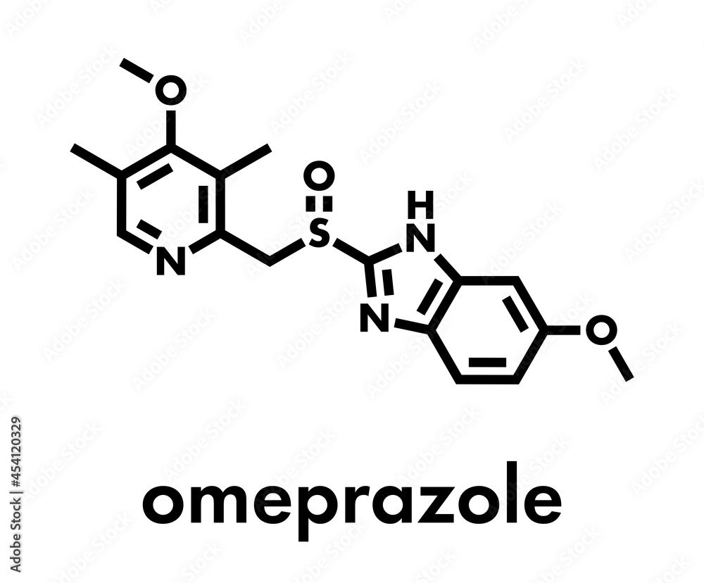 Omeprazole dyspepsia and peptic ulcer disease drug (proton pump ...
