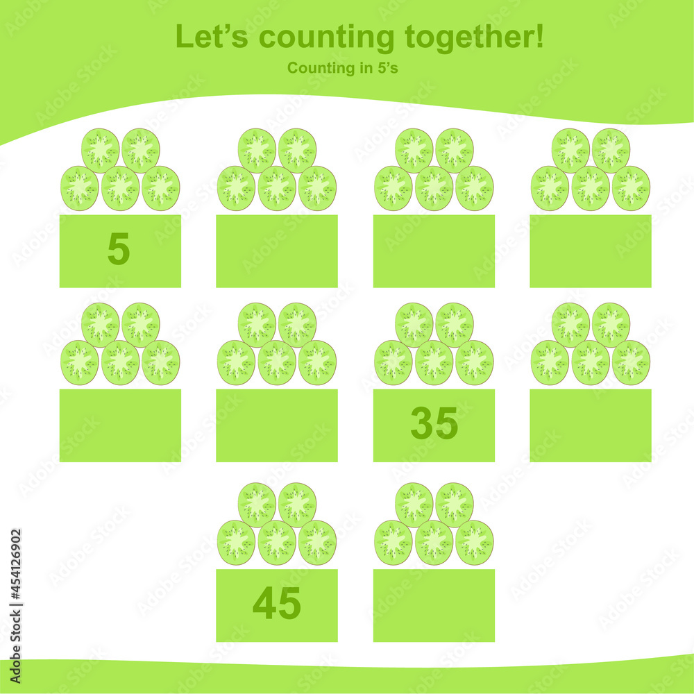 Counting kiwis for children. Fruit Counting Math Worksheet. Counting in ...
