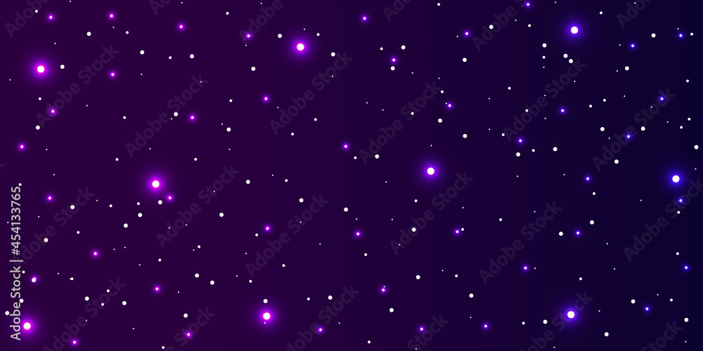 Stars on a night sky background banner layout design Stock Vector ...