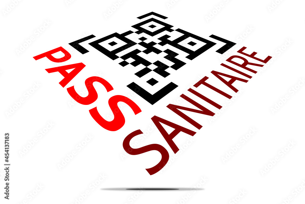 Logo Pass Sanitaire QR Code Rouge n°3 Stock Vector | Adobe Stock