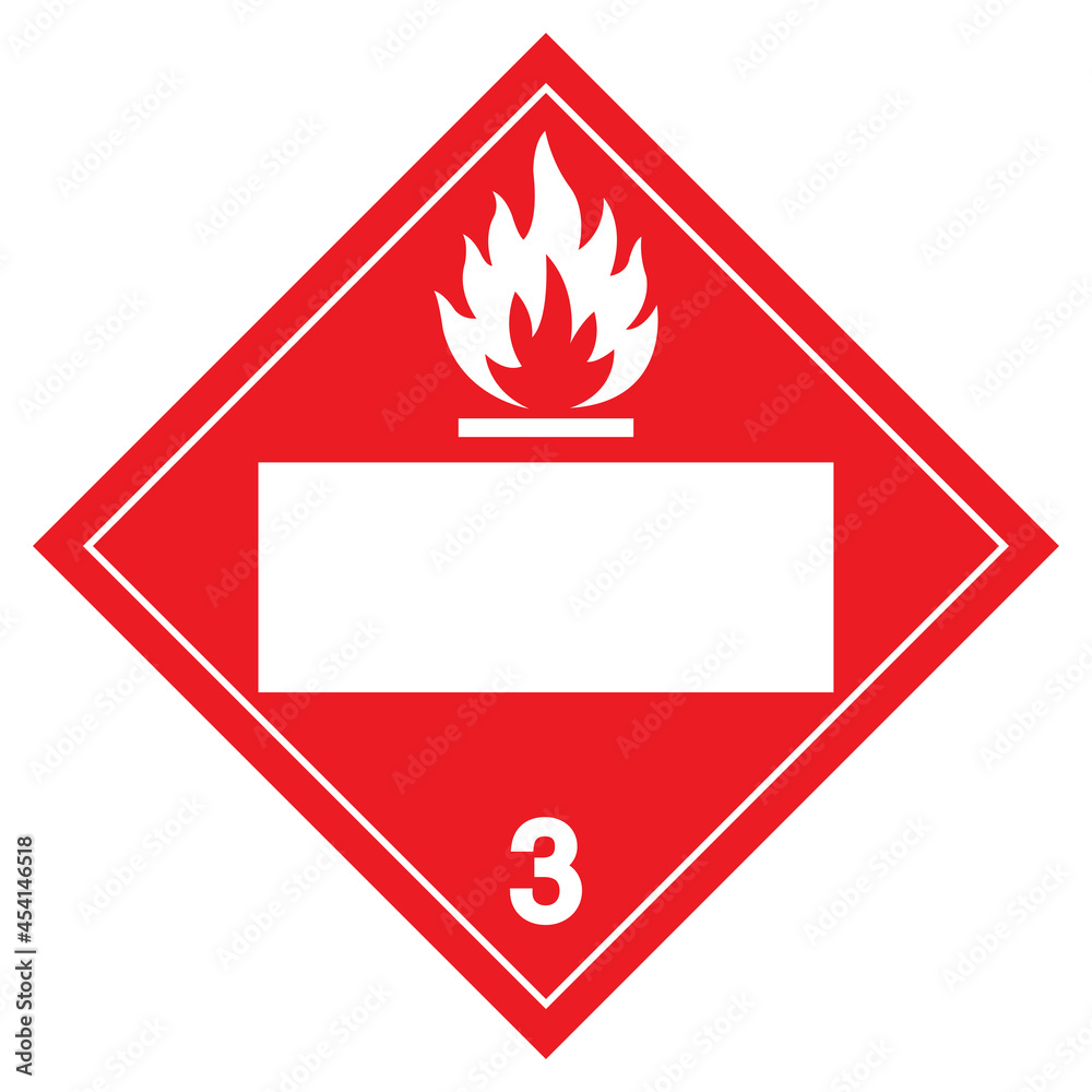Class 3 Flammable Liquid Symbol Sign ,Vector Illustration, Isolate On ...