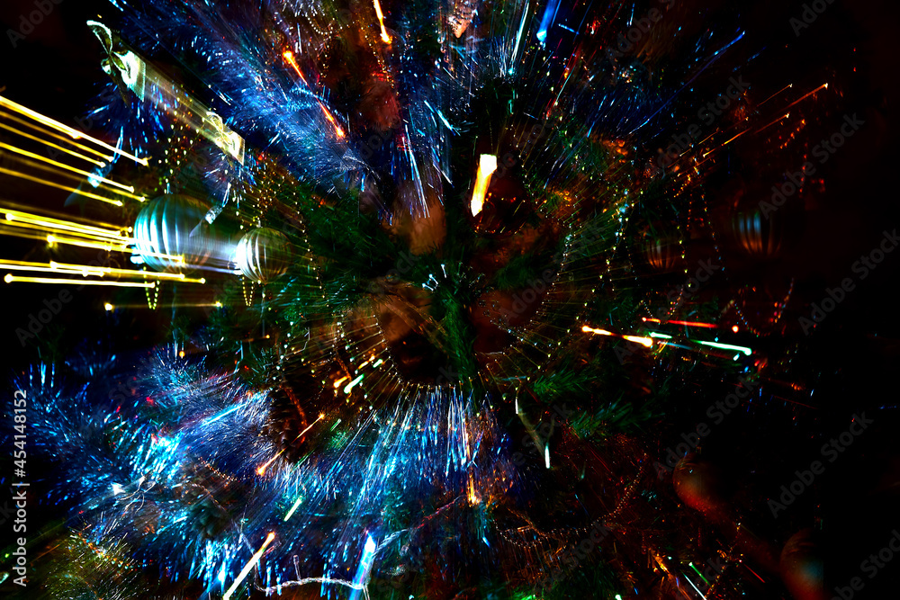 Neon lights texture with long exposure. Travel in the future. Lighting ...