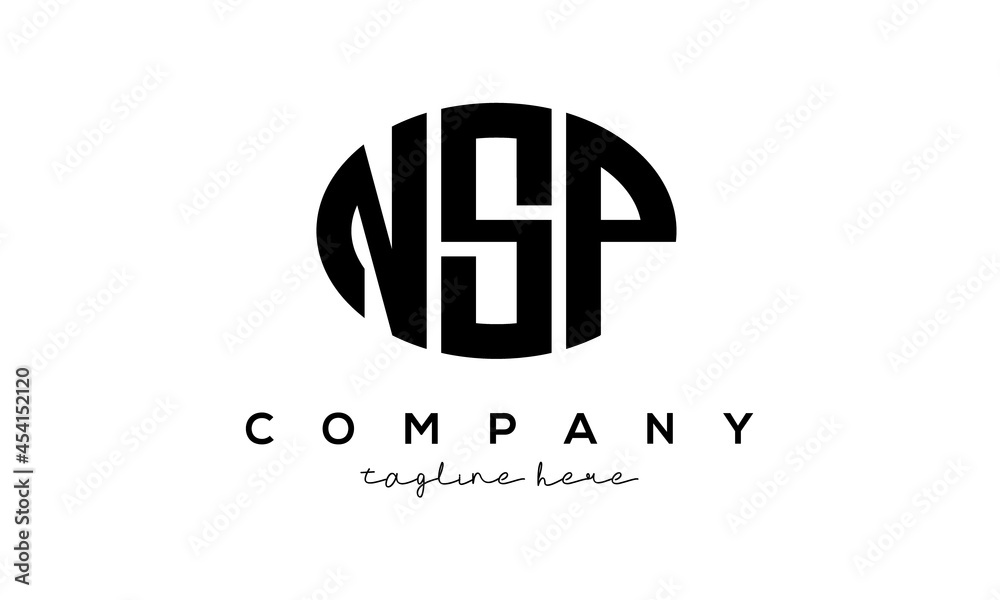 NSP three Letters creative circle logo design Stock Vector | Adobe Stock