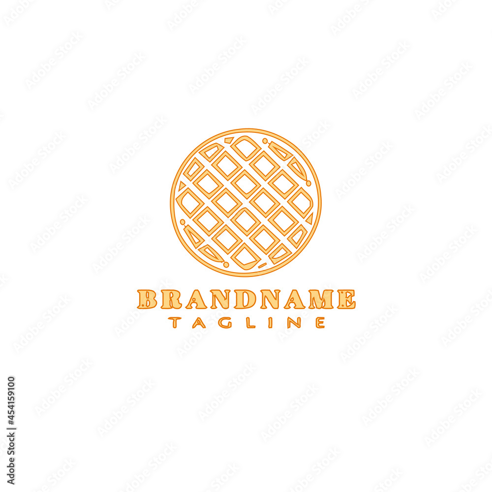 cute waffles cartoon logo icon design template black isolated vector ...