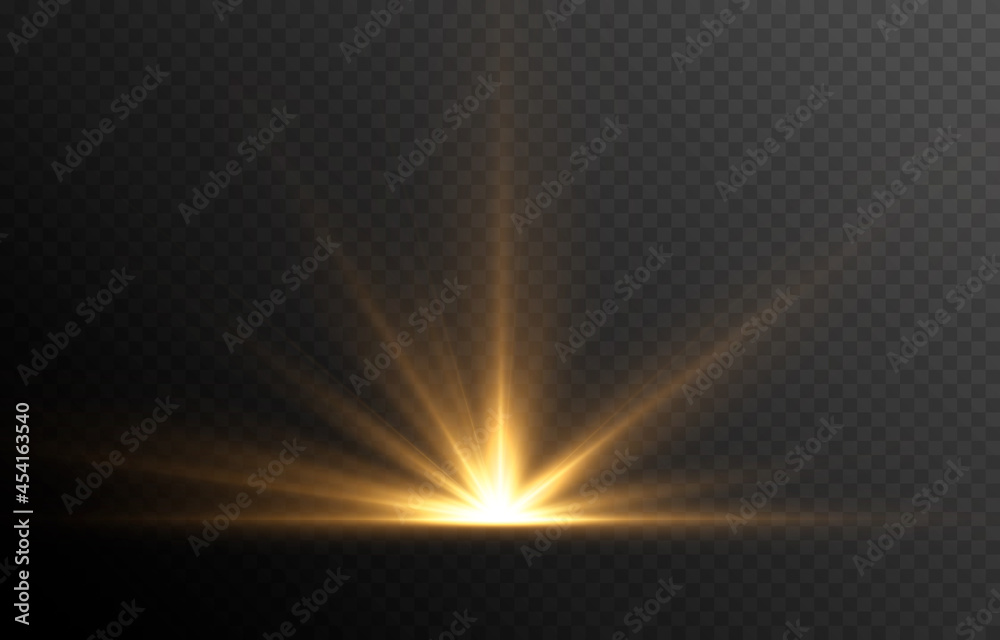 Vector light. A flash of light, a magical glow. Sun, sun rays png ...