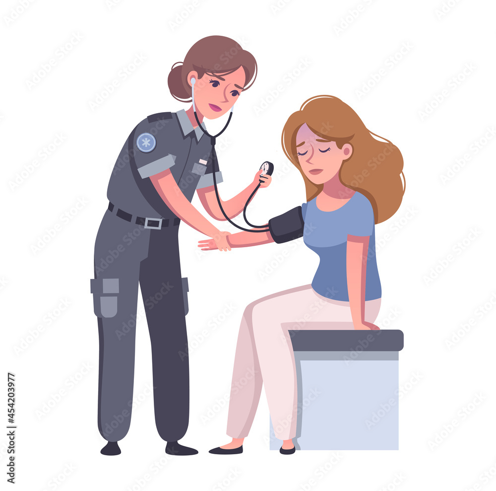 Cartoon Paramedic Illustration Stock Vector | Adobe Stock