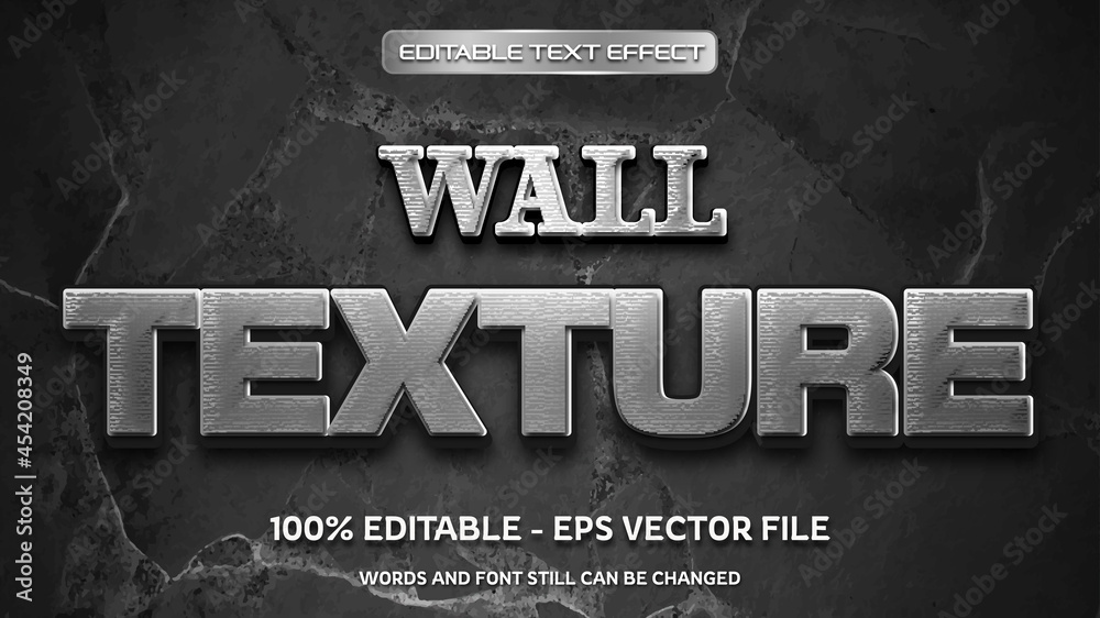 Editable text effect Wall Texture style with cracked wall background ...