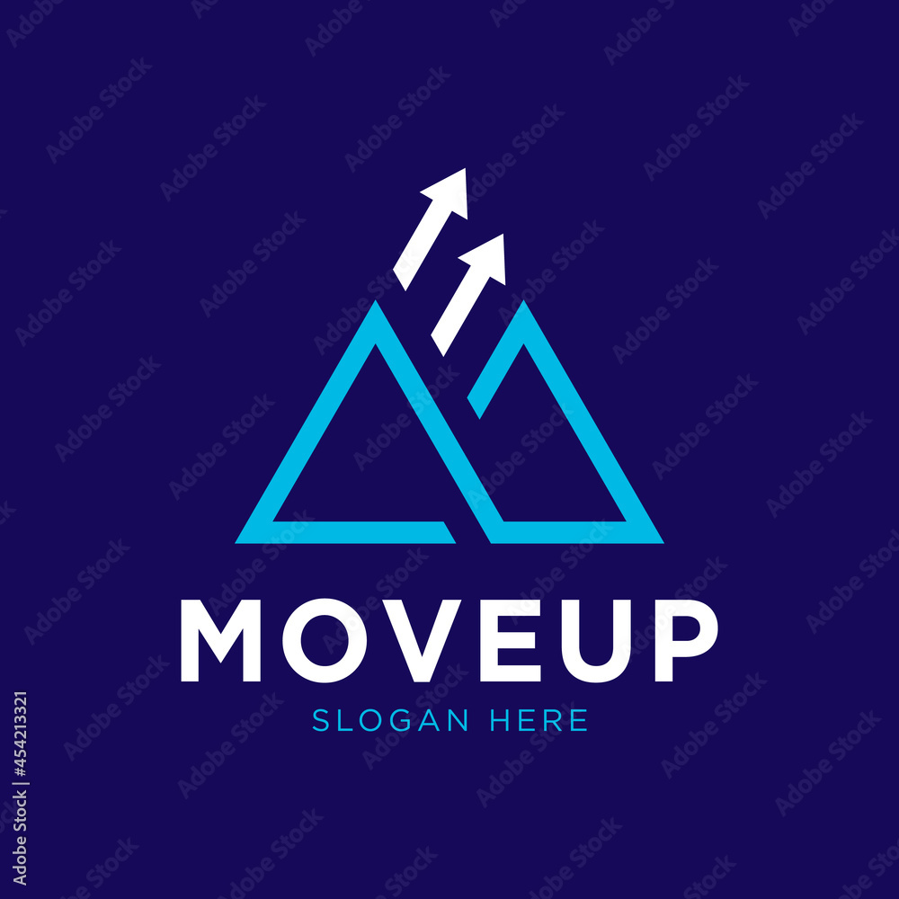 Abstract modern m logo with minimal concept of growth with arrows ...