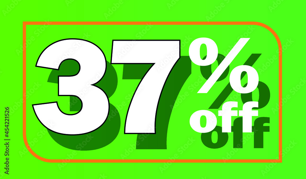 Green 37% off sale tag for promotional offers and discounts - white ...