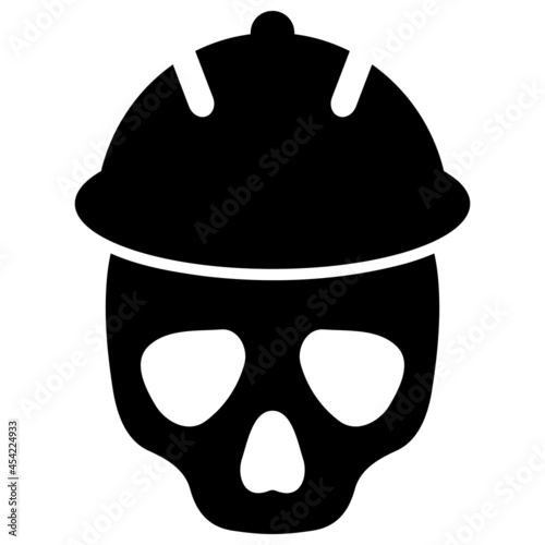 Safety helmet skull icon with flat style. Isolated vector safety helmet ...