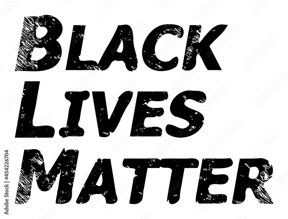 Black lives matter icon with scratched style. Isolated vector black ...