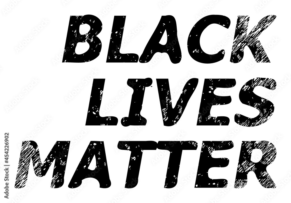 Black lives matter icon with scratched style. Isolated vector black ...