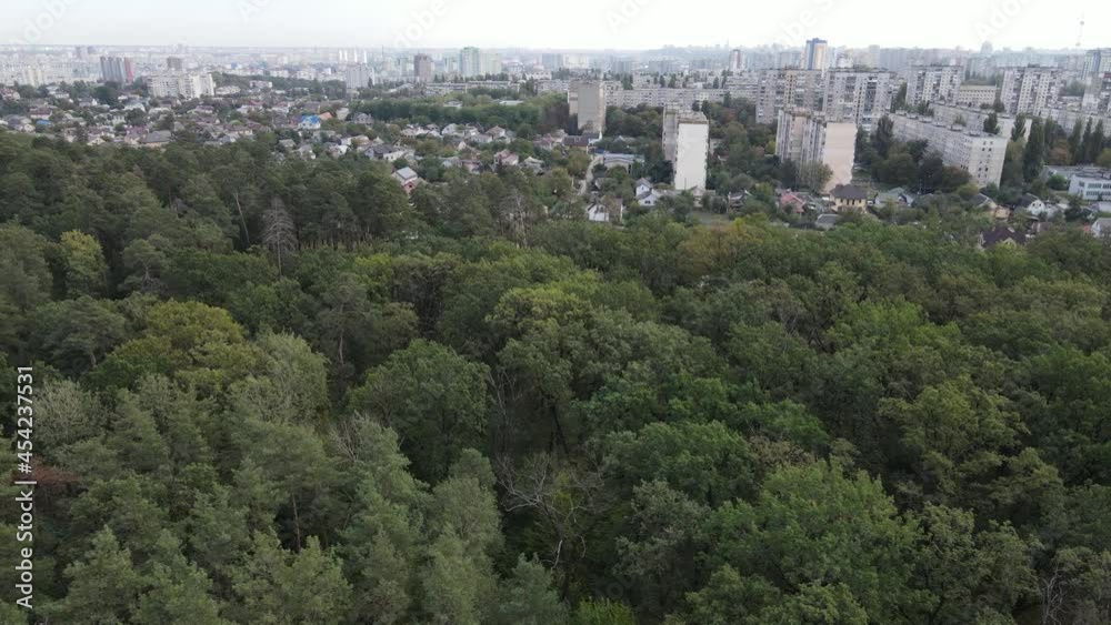 Border of the metropolis and the forest. Kyiv, Ukraine Stock Video ...