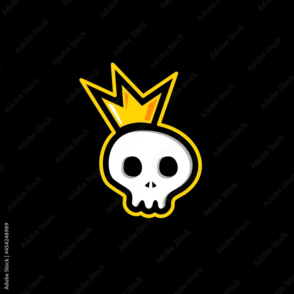 skull with crown logo design vector illustration Stock Vector | Adobe Stock