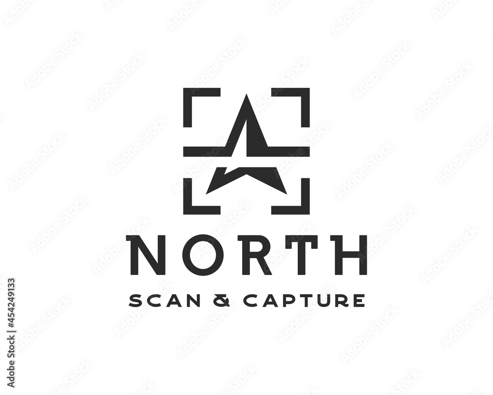 Simple North Arrow logo. Simple spear with capture and scan symbol logo ...
