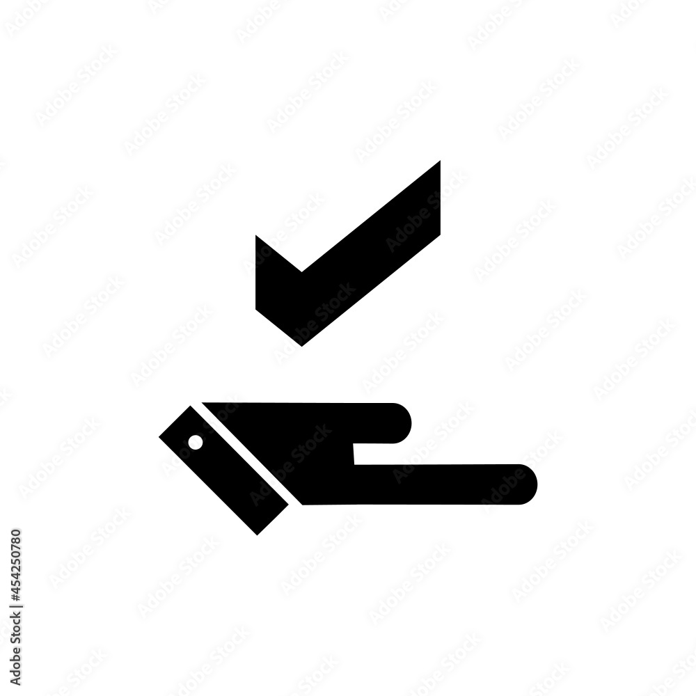 Hand holding check mark for all kinds of service, solution. Stock ...