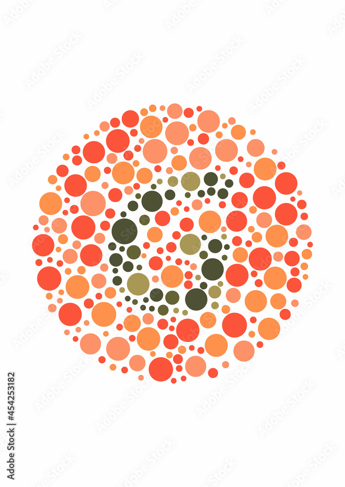 Vector graphic of Color blind test design. The Letter G cunningly hid ...