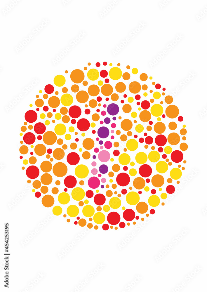 Vector graphic of Color blind test design. The Letter I cunningly hid ...
