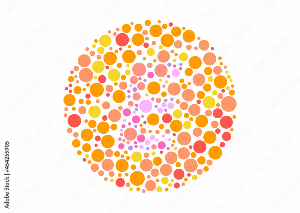 Vector graphic of Color blind test design. The Letter E cunningly hid ...