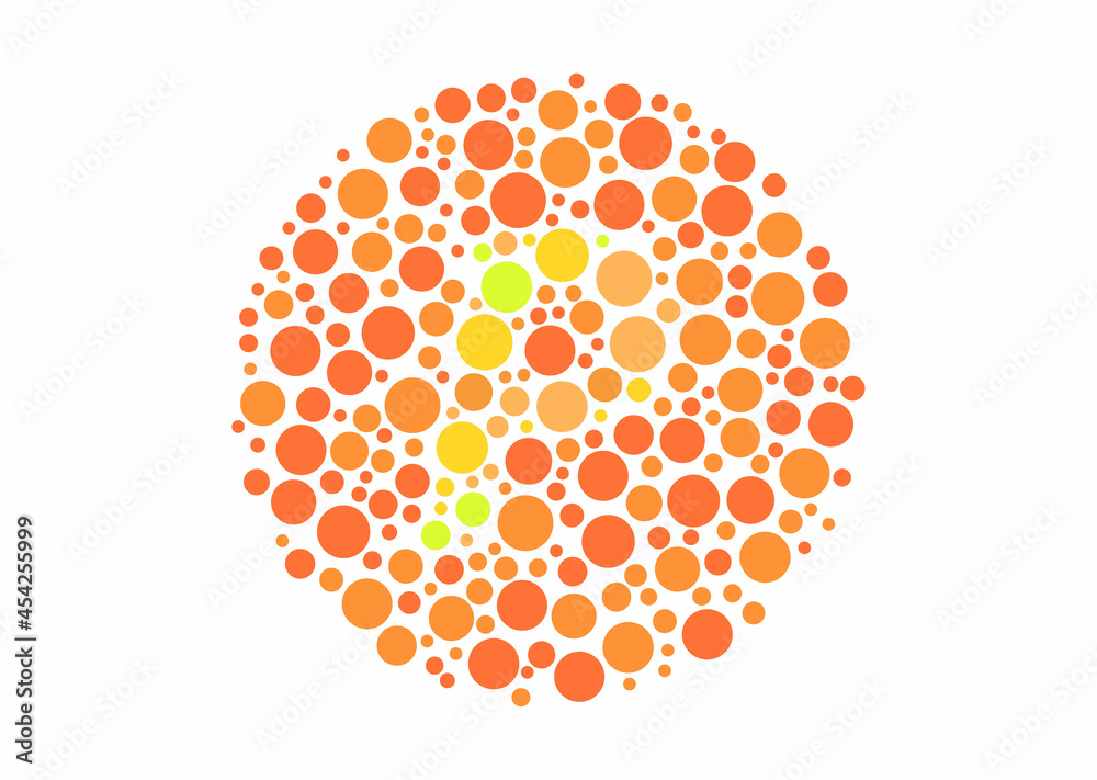 Vector graphic of Color blind test design. The Letter P cunningly hid ...
