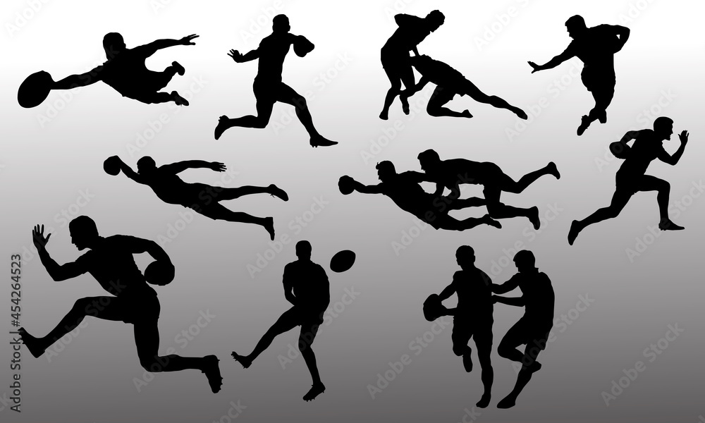 Rugby Player SVG Bundle, Rugby Player SVG, Rugby Player Clipart, Rugby ...